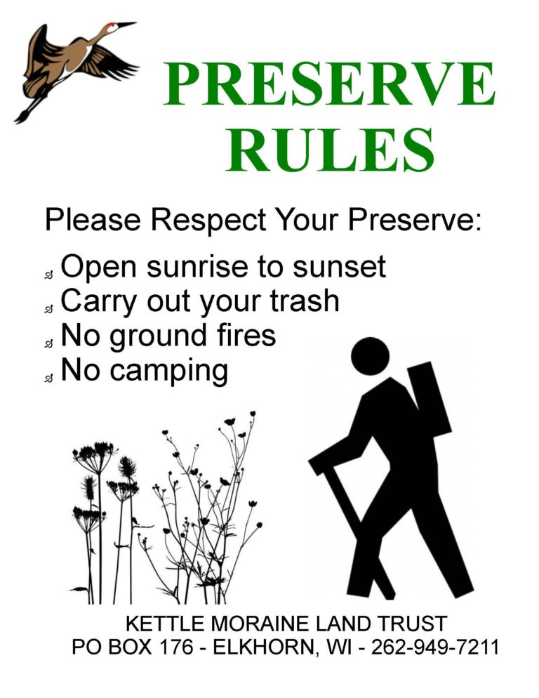 Preserve Rules Posted – Kettle Moraine Land Trust